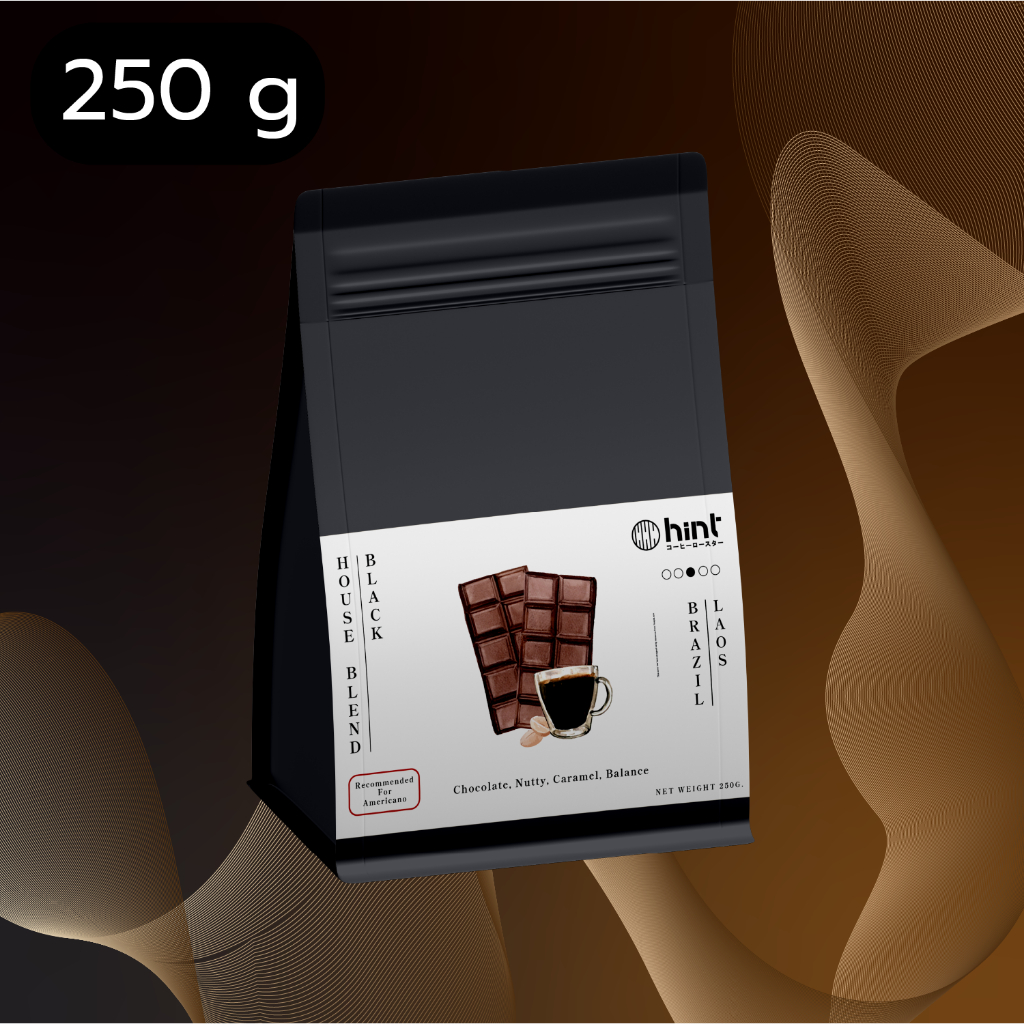 เมล็ดกาแฟคั่ว House Blend Black คั่วกลาง (Medium Roast) Hint Coffee ...