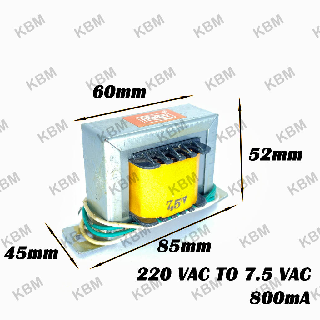 Transformer หม้อแปลงไฟฟ้า Input 220VAC Output 7.5VAC 9VAC 9-0-9VAC ...