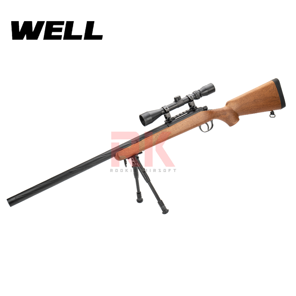 WELL MB03 สีลายไม้ (อัพเกรดล่าสุด) สไนเปอร์ ชักยิง อุปกรณ์ครบชุด ...