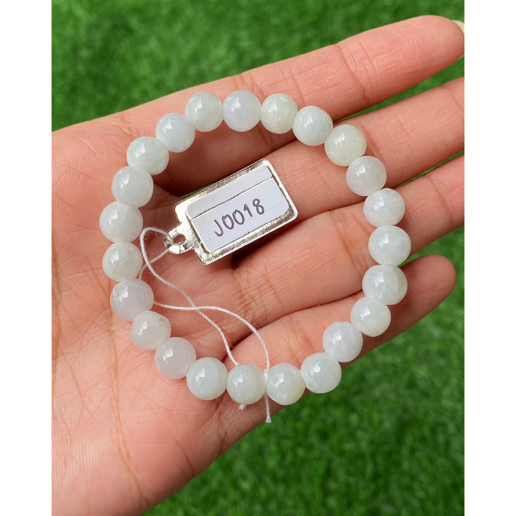 J0018 หยก พม่า แท้ Jade กำไล ประคำหยก (Jadeite Beads Bracelet) พม่า (Myanmar) | Shopee Thailand
