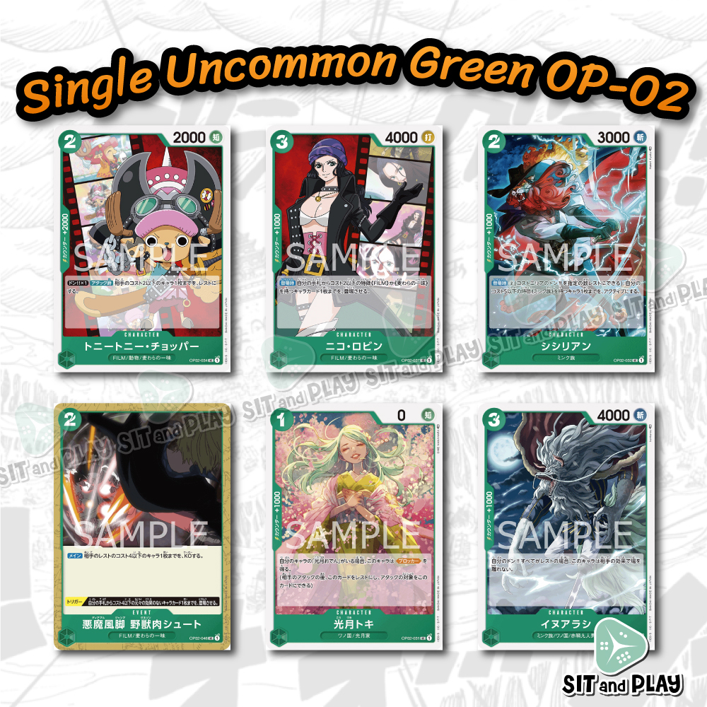 One Piece - การ์ดแยกใบ OP02 เขียว Uncommon - Single Card Game | Shopee ...