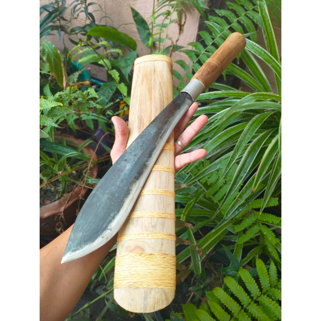 มีดเหน็บบัว มีดเหน็บปลายบัว มีดเหน็บ อีเหน็บ (E-Nep) มีดเดินป่า มีดแคมป์ 11.6” SUP9 ผิวไฟ ด้าม ...