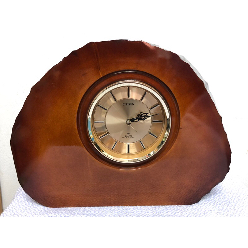 citizen Quartz Hour strike นาฬิกาตั้งโต๊ะขอนไม้มีเสียงค้อนตีระฆังทุก ...