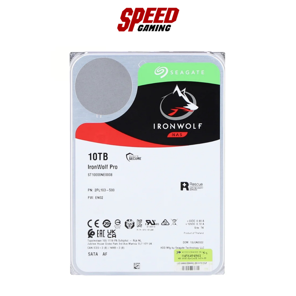SEAGATE IRONWOLF PRO NAS HDD 10TB 7200RPM 256MB SATA 6GB/S By Speed ...