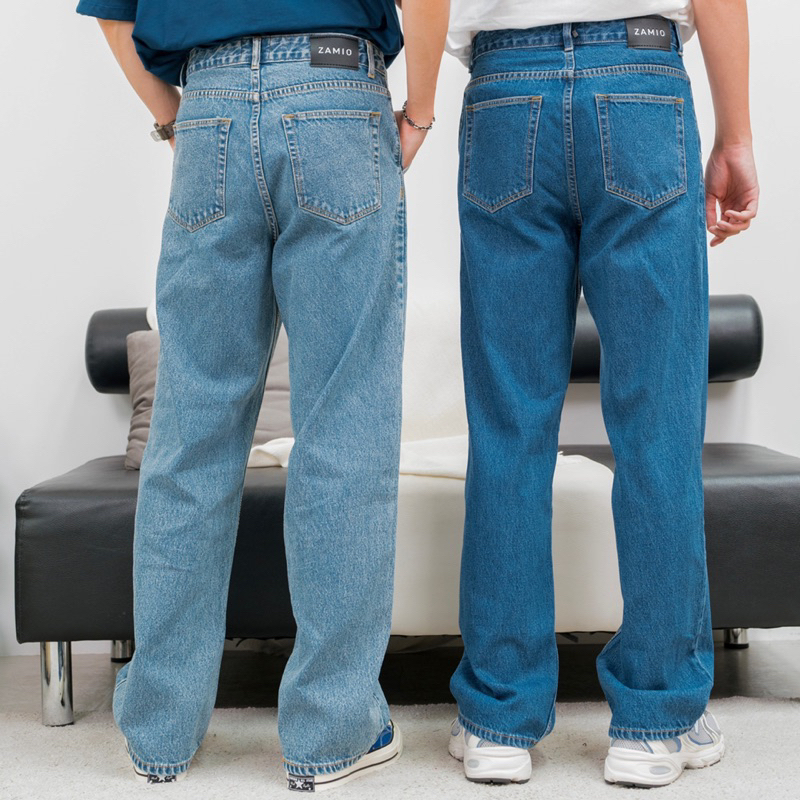 3สี ZAMIO TALKER JEANS Ver.2 กางเกงยีนส์เอวสูงทรงกระบอกใหญ่ เหมาะกับคน ...
