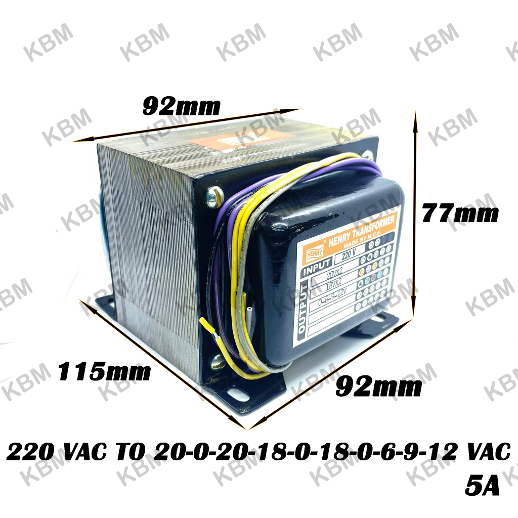 Transformerหม้อแปลงไฟฟ้าInput 220VAC Output 12VAC 12-0-12-0-6-9-12VAC ...