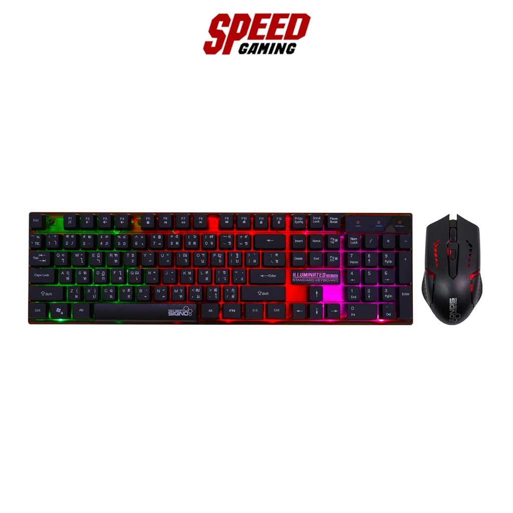 SIGNO GAMING KEYBOARD 712 RUBBER DOME RGB + MOUSE GM 112 By Speed ...