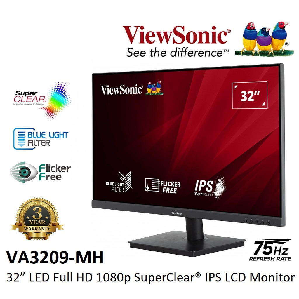 ViewSonic VA3209-MH 31.5” FHD 75Hz IPS LED Backlit Adaptive Sync ...
