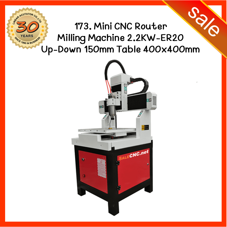 173. Mini CNC Router Milling Machine 2.2KW-ER20 รุ่น 4040 Up-Down 150mm ...