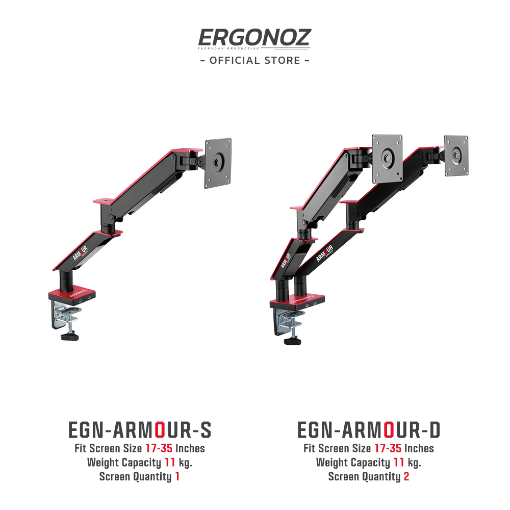 ERGONOZ แขนจับจอ ขาตั้งจอคอมพิวเตอร์ Monitor Arm รุ่น ARMOUR สำหรับหน้า ...