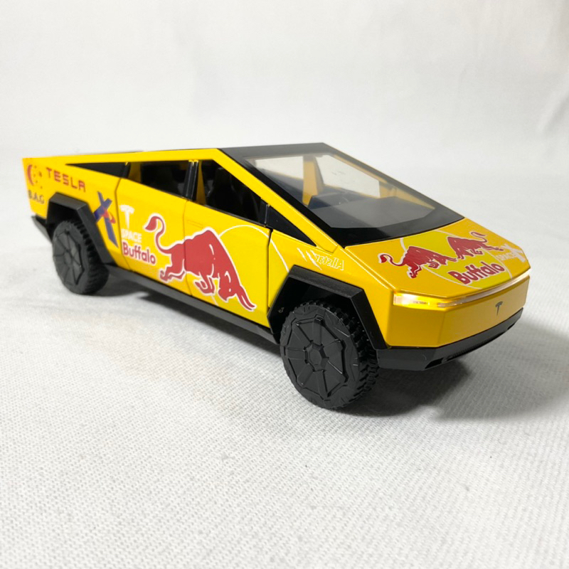 รถโมเดลเหล็ก รถกระบะเทสล่า Tesla Cybertruck Red Bull มาใหม่🤩 มีไฟมี ...