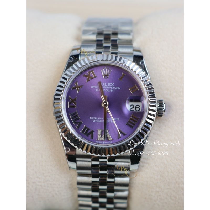 Rolex Datejust 31 mm. Steel purple dial automatic swiss movement ...