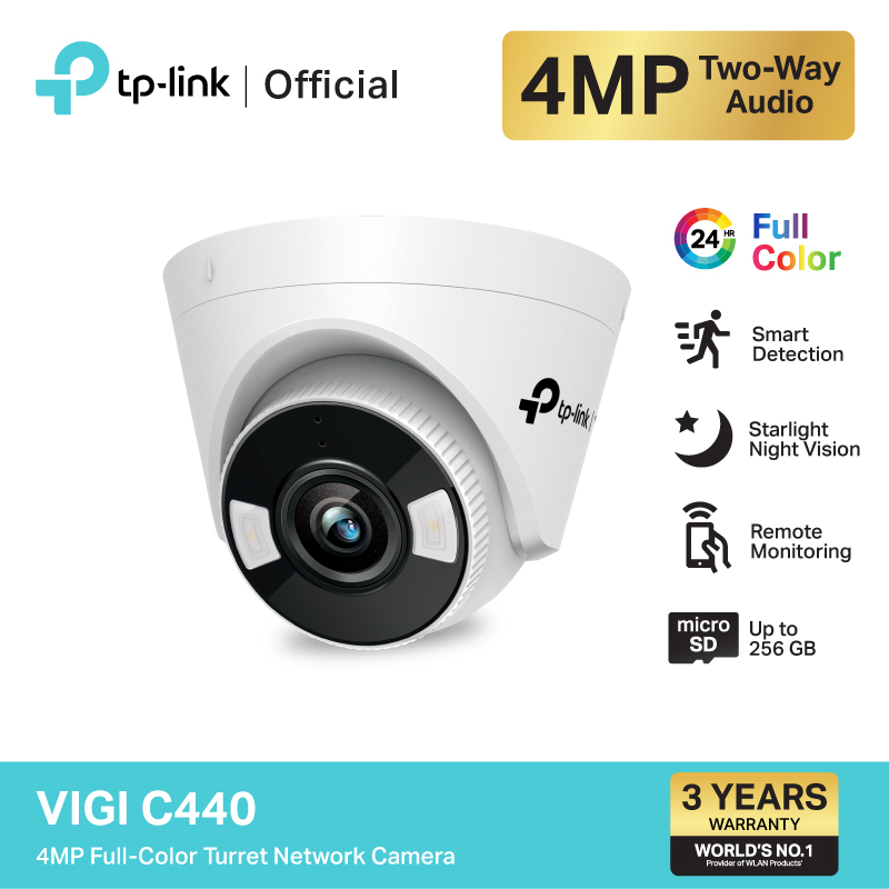 TP-Link VIGI C440/C440-W กล้องวงจรปิด VIGI 4MP Full-Color Turret ...