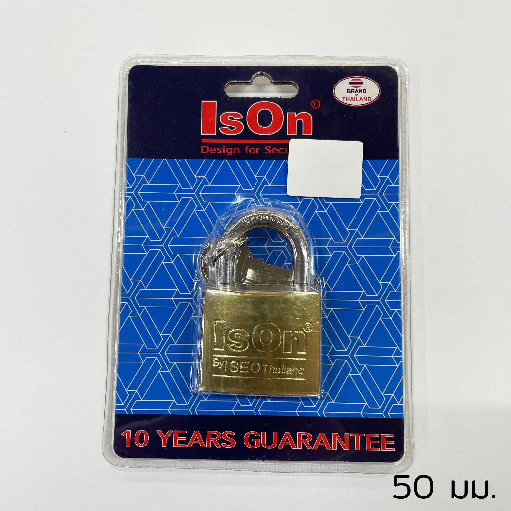 IsOn กุญแจสปริงคอสั้น ชุบทองเหลือง ขนาด 32, 38, 50 มม. แม่กุญแจเหล็ก ...