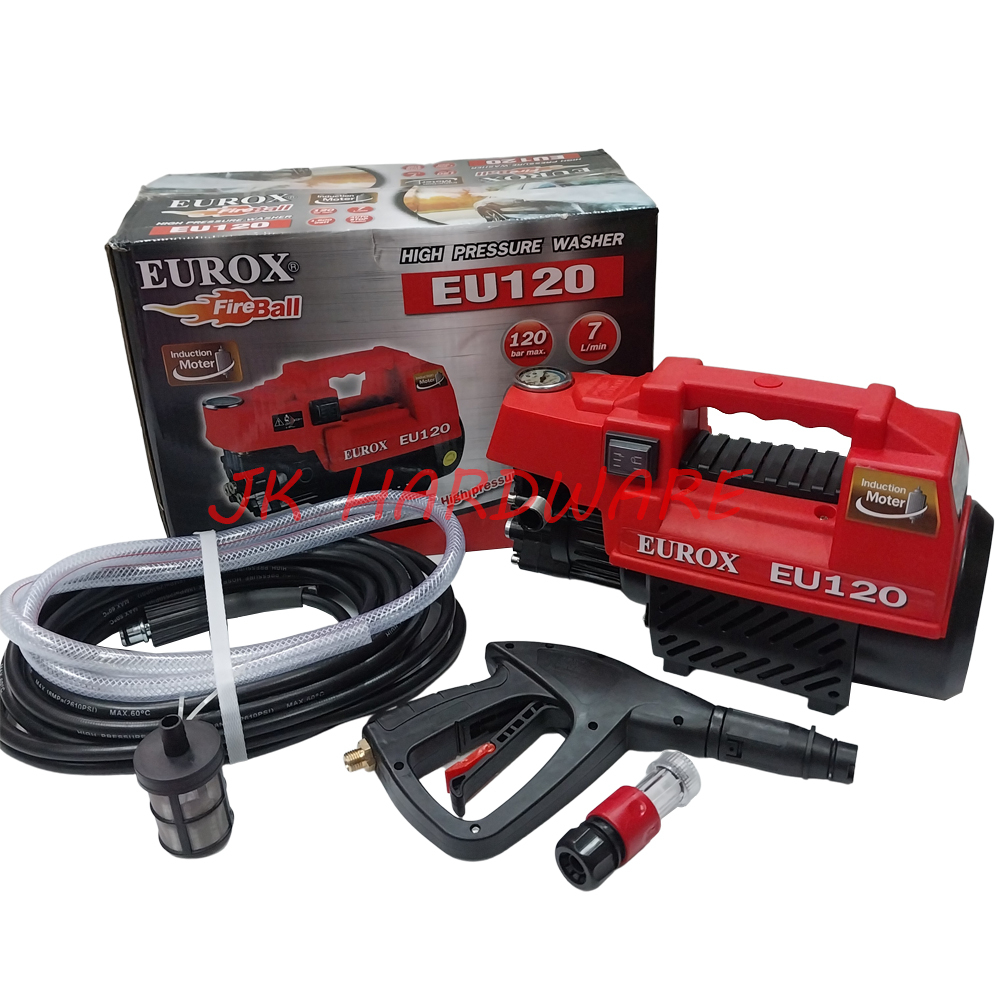 EUROX เครื่องอัดฉีดน้ำแรงดันสูง 120 บาร์ เครื่องอัดฉีด สายยาว 10 เมตร | Shopee Thailand