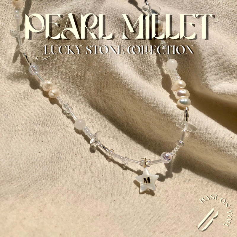 BASE ON YOU - Lucky stone collection : PEARL MILLET (สร้อยคอหินนำโชค ...
