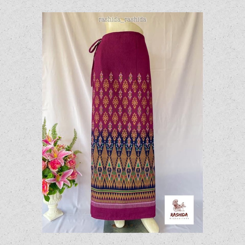 Saronga Lanna seasonผ้าถุงลายขอนารี ผ้าลายขอเจ้าฟ้าฯ เย็บสำเร็จแบบผูก ...