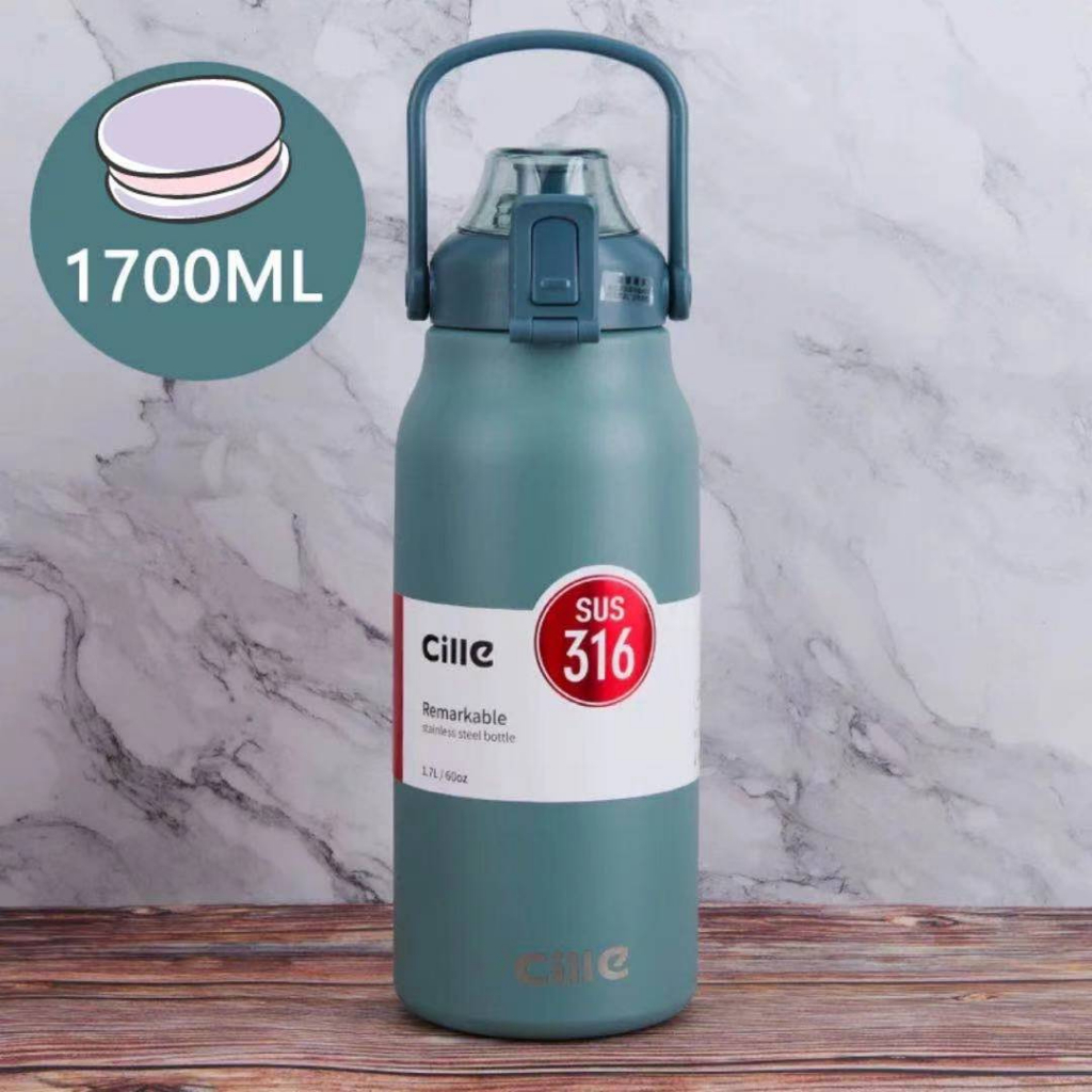 กระติกน้ำ 1.7L 1.3Lแท้งค์เก็บอุณหภูมิ ความร้องและเย็น สแตนเลส316ขวดน้ำเดินทางพร้อมส่ง | Shopee ...