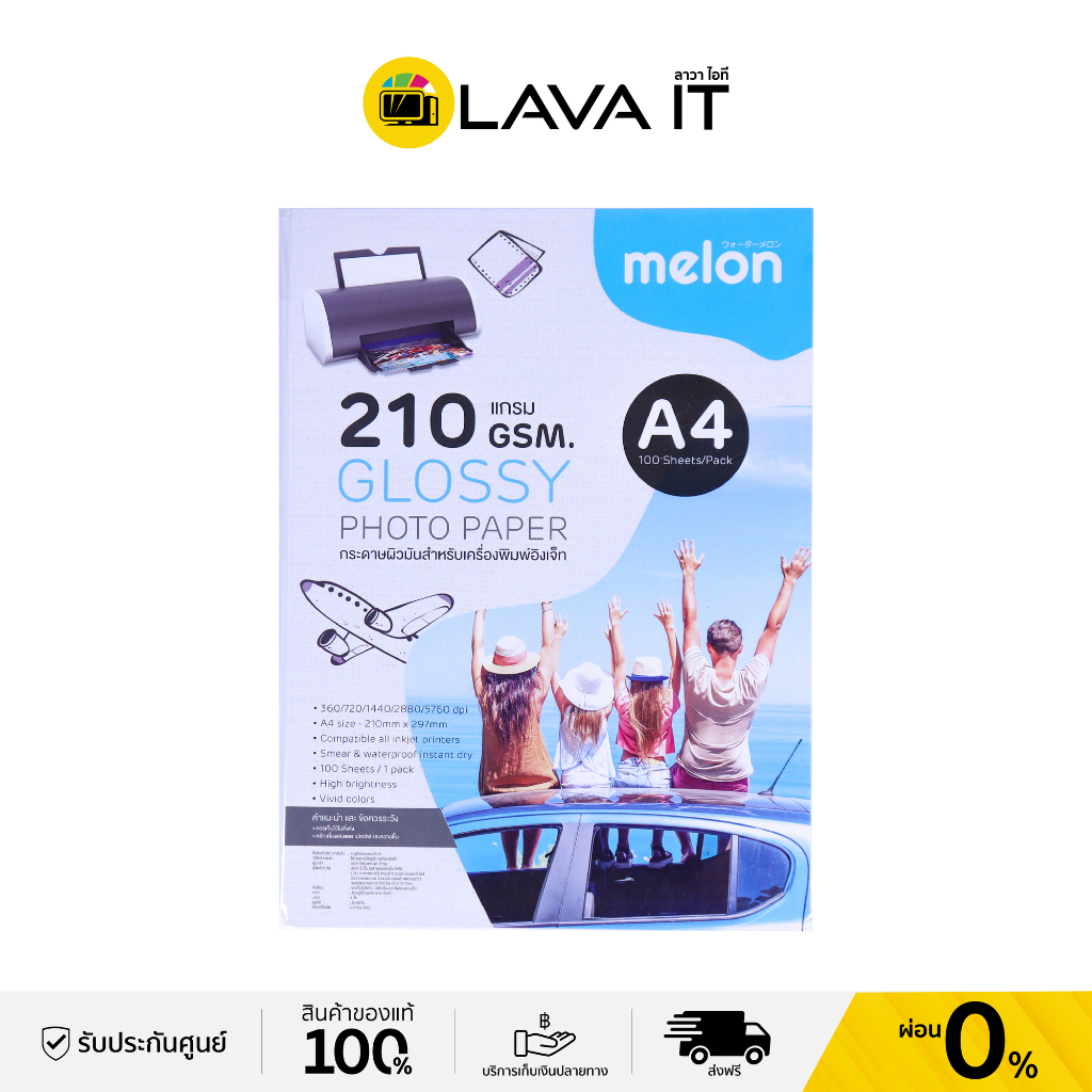 Melon กระดาษโฟโต้ Photo Inkjet Glossy A4 210GSM (100/Pack) | Shopee ...