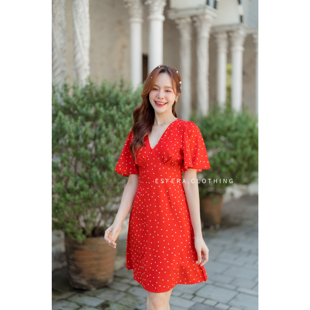 เดรสน่ารักๆ ทำงาน ใส่เที่ยว DR068-3,70-3 Polka dolli Dress | Shopee Thailand