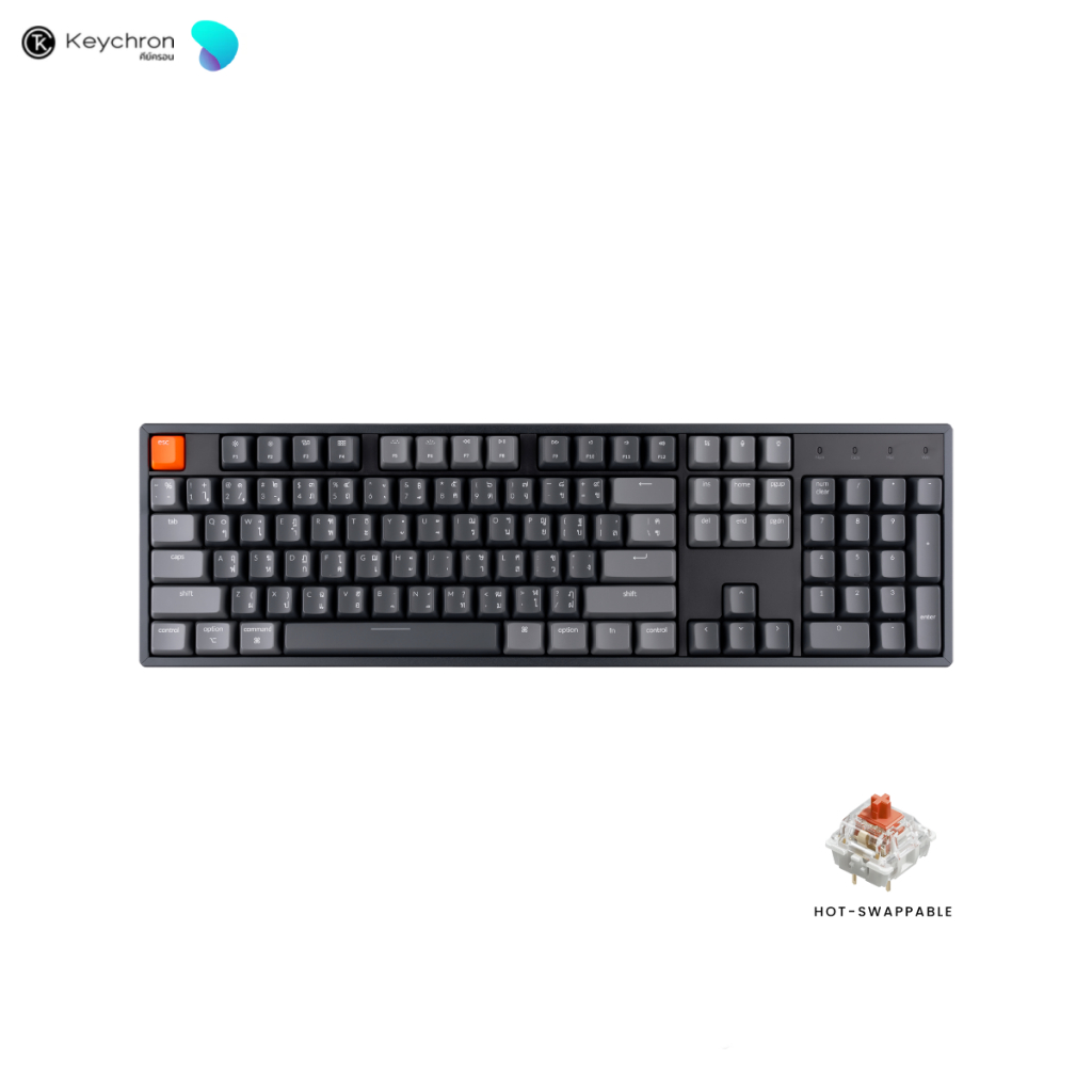 Keychron K10 Wireless Mechanical Keyboard (Silent Switch) Thai (คีย์บอร์ดไร้สายภาษาไทยขนาด 100% ...