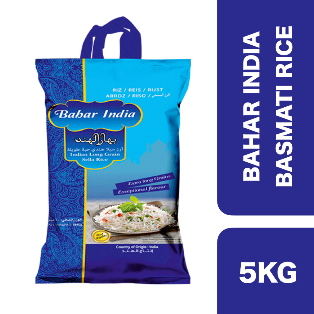 Bahar India Basmati Rice 5kg ++ ข้าวบาสมาติอบาฮาร์อินเดีย 5กก. | Shopee ...