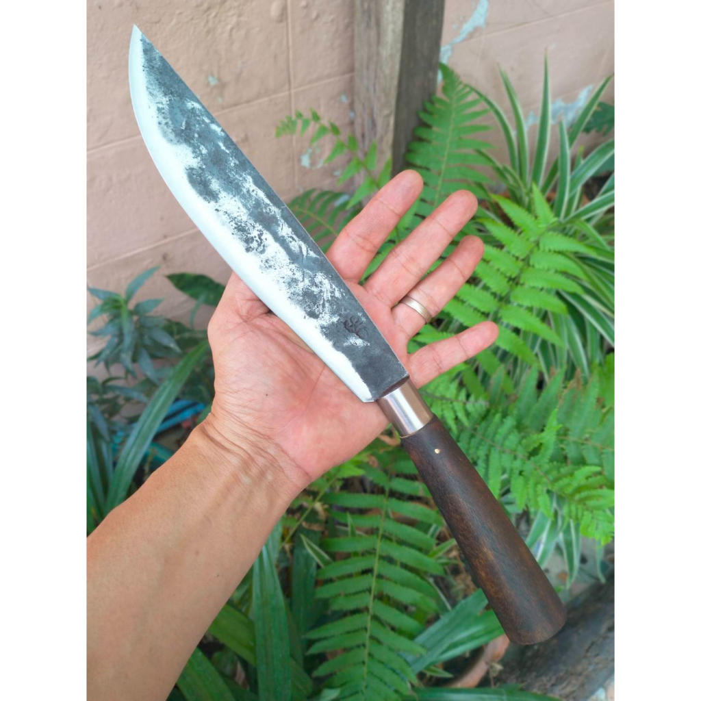 มีดเหน็บ อีเหน็บ (E-Nep) มีดเดินป่า มีดควาญ มีดพก มีดแคมป์ มีดใบตาย 8.9” SUP9 ผิวไฟ ด้ามไม้ ...