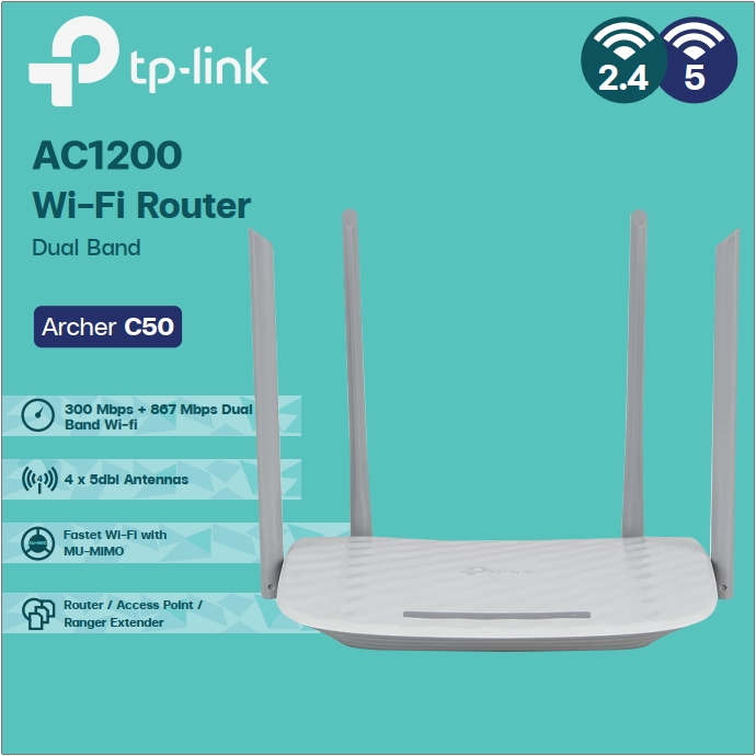 TP-LINK Archer C50 AC1200 Wireless Dual Band Router | Shopee Thailand