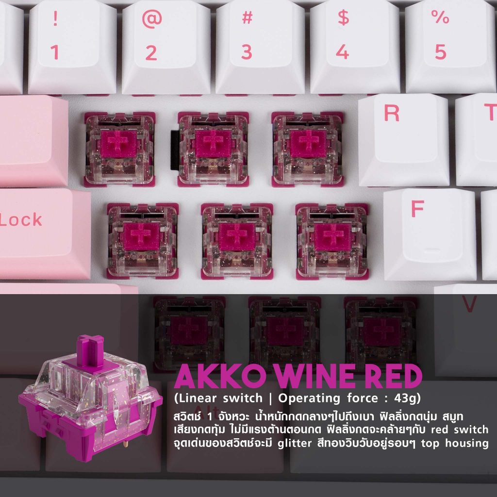 คีย์บอร์ด Akko 3108 Plus Prunus Lannesiana 108 ปุ่ม Wired Mechanical Keyboard | Shopee Thailand