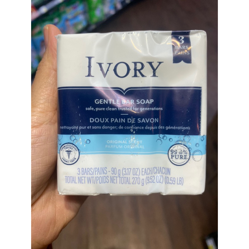 Ivory Gentle Bar Soap Doux Pain De Savon Original Scent 270 G. 3 Bars ...
