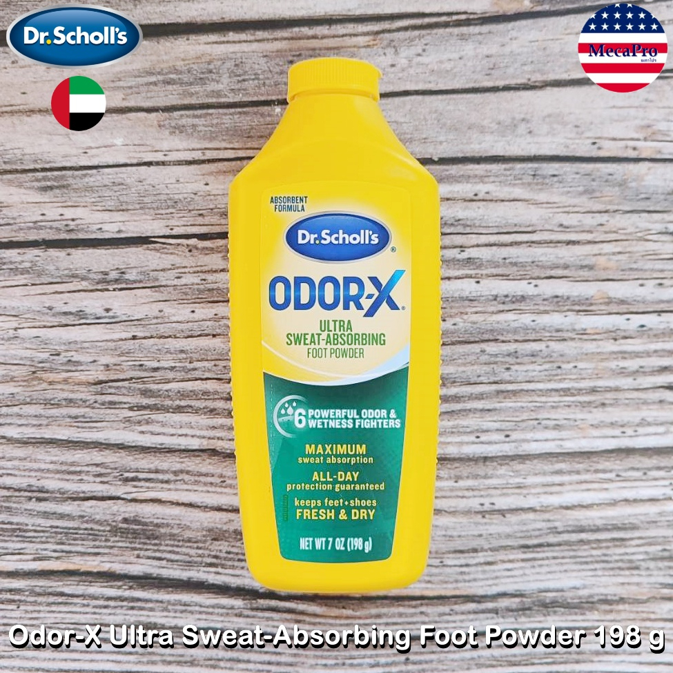 Dr.Scholl's® Odor-X Ultra Sweat-Absorbing Foot Powder 198 g แป้งดับ ...