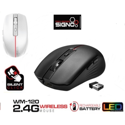 SIGNO Wireless Optical Mouse รุ่น WM-120 800-1600 dpi (เป็นเม้าส์ 2 ...