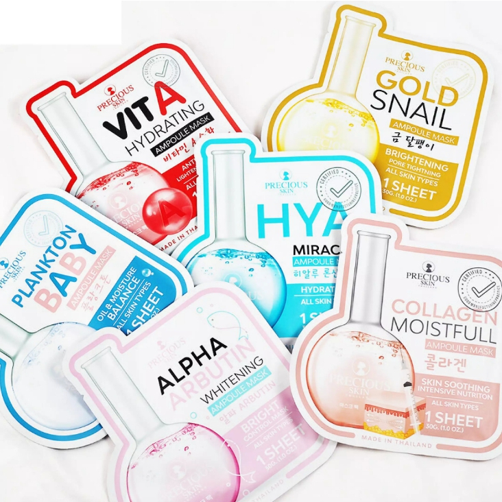 Precious Skin Thailand Ampoule Mask มาส์กแอมพลูสูตรเข้มข้น มี 7 สูตร ...