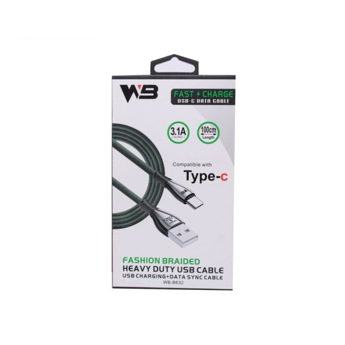 สายชาร์จ สายชาร์เร็ว WB 31A Fast Charge Cable Wb-B632 Type-c | Shopee ...
