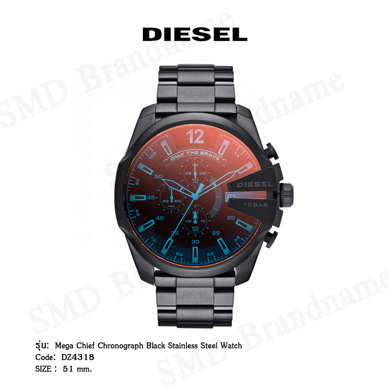 Diesel นาฬิกาข้อมือ รุ่น Mega Chief Chronograph Black Stainless Steel ...