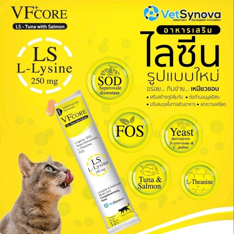 VFcore Lysine VF core 1 ซอง อาหารเสริมในรูปแบบคล้ายขนมแมวเลีย ทานง่าย | Shopee Thailand