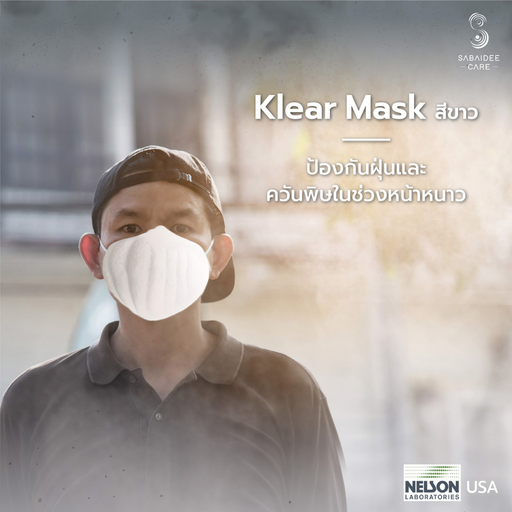Sabaideecare หน้ากากอนามัย Klear Mask สีขาว หน้ากากกันฝุ่น แมสกันเชื้อ ...