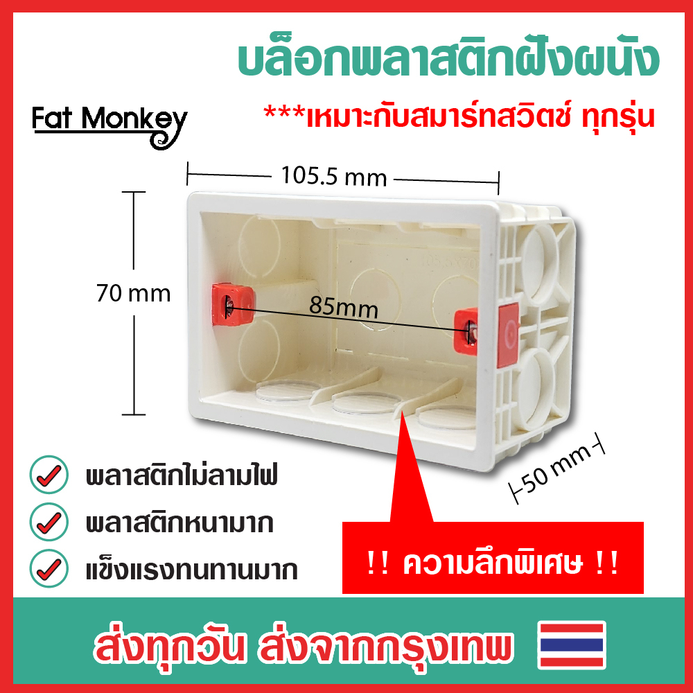 บล็อกฝังผนัง บล็อค 2x4 นิ้ว Smart Switch รุ่นความลึกพิเศษพลาสติกหนา ...