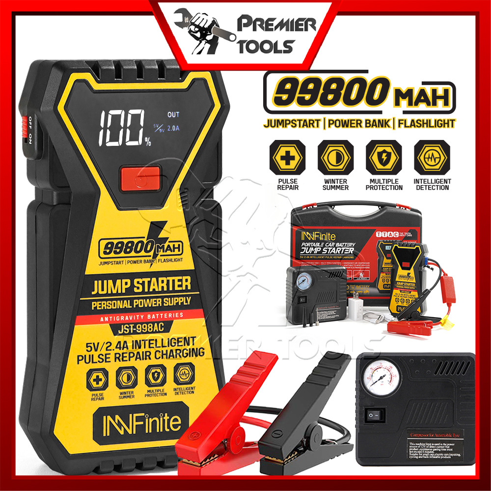 InnFinite 2-in-1 2USB จั้มสตาร์ท & พาวเวอร์แบงค์ 99,800 mAh จั๊มสตาร์ท ...
