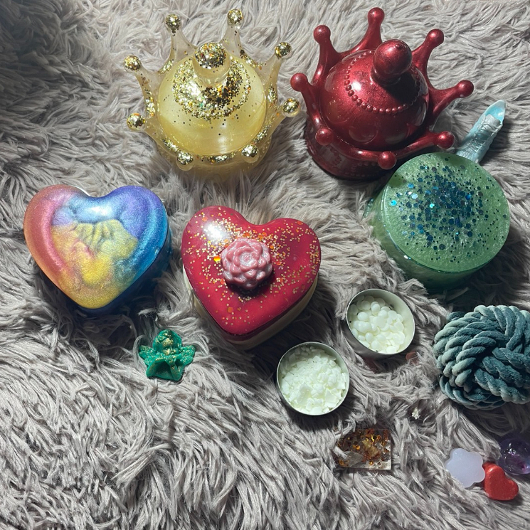 'lil•RESIN เรซินเทียนหอม พร้อมฝาปิด เทียนหอมจากไขถั่วเหลือง หลากรูปแบบ ...