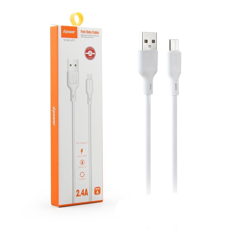 สายชาร์จ D power แท้ สายชาร์จเร็ว USB 2.4A สำหรับ Micro / iP / Type-C | Shopee Thailand