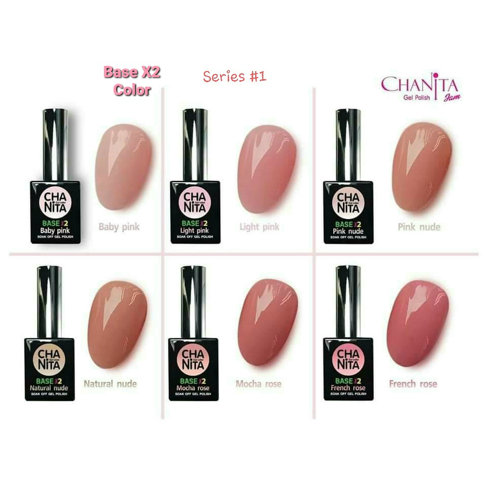 เซตเบสเจล 6สี มีให้เลือก 4 Series BaseX2 Color พร้อมชาร์ตสีเปล่า เบสเจลหนาเนื้อสีชมพู ชนิตา ...