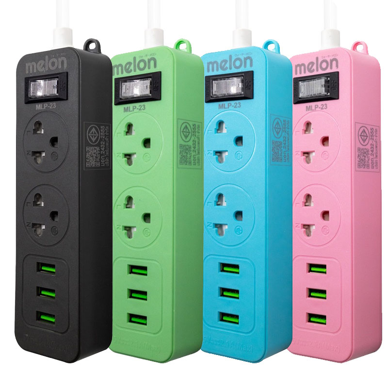 ปลั๊กไฟ Melon MLP-23 2300W ยาว 1.5M มีสวิตช์เปิด-ปิด มีเบรกเกอร์นิรภัย ...
