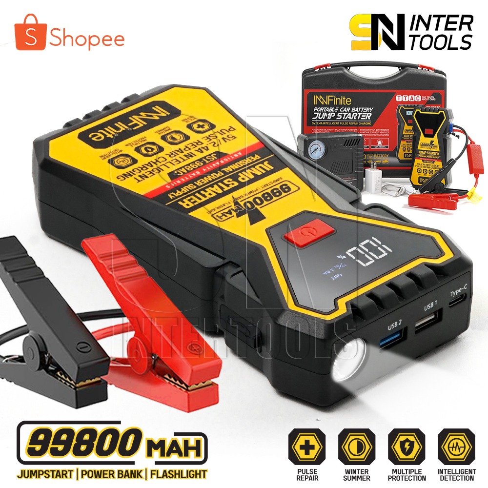 InnFinite 2-in-1 2USB จั้มสตาร์ท & พาวเวอร์แบงค์ 99,800 mAh จั๊มสตาร์ท ...