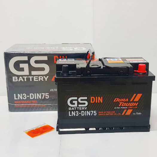 GS BATTERY LN3-DIN75 : REVO, FORTUNER, NAVARA, EVEREST, RANGER, BT50, BENZ, BMW, MG GS, VOLVO ...