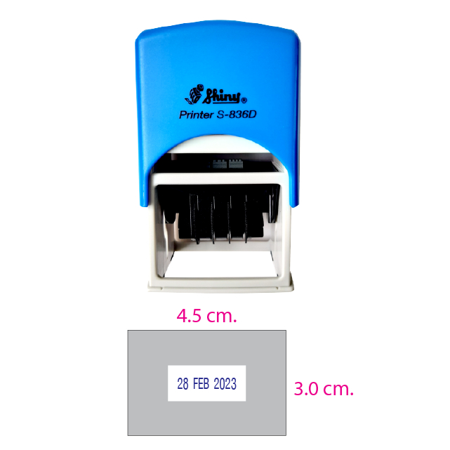 ตรายางวันที่ (ENG ค.ศ.) + หมึกในตัว Shiny : S-836D (เฉพาะตัวด้าม+จาน ...
