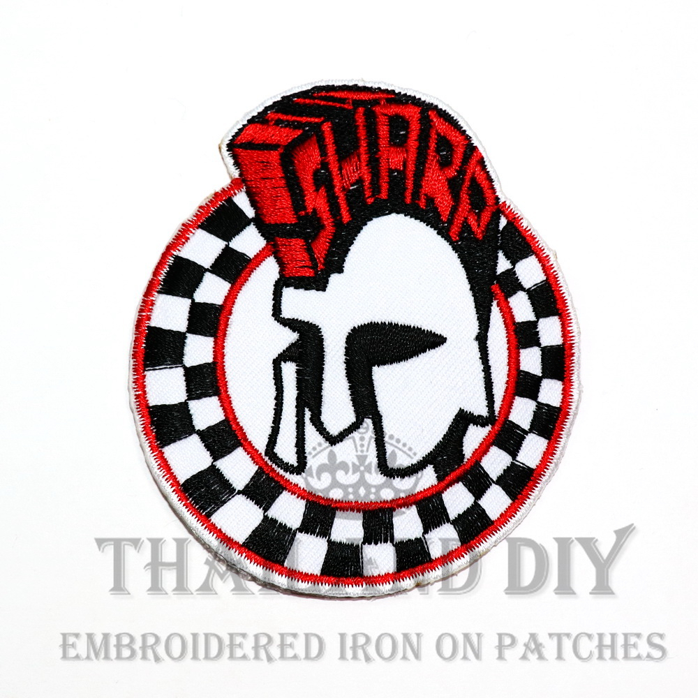 ตัวรีดติดเสื้อ งานปัก สัญลักษณ์ ต่อต้านการเหยียดผิว Skinhead Sharp anti ...