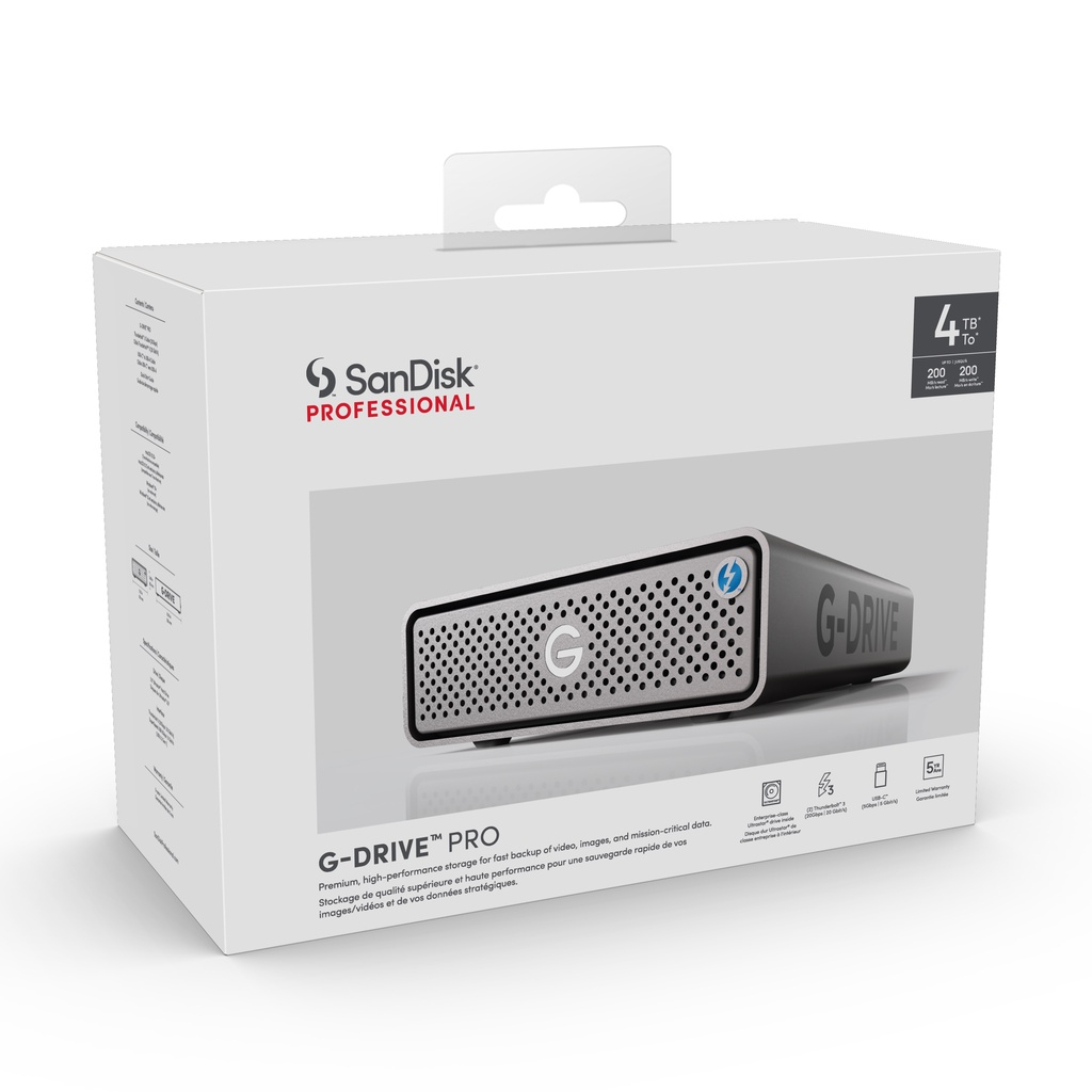 Sandisk G-DRIVE PRO 4TB Desktop Drive Professional Thunderbolt3 ,USB-C ...