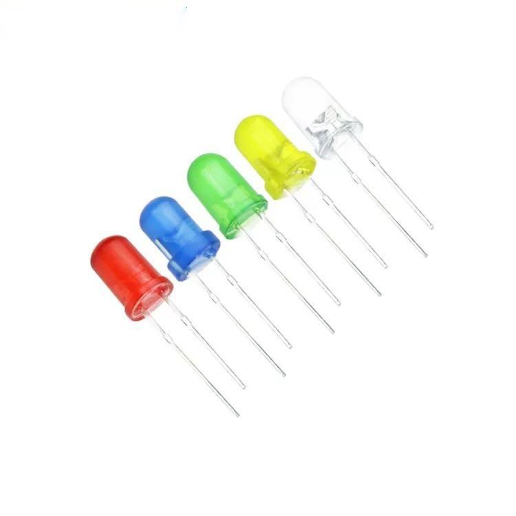 20 pcs หลอดไฟ LED 3 mm 2 pin 2 ขา สี แดง น้ำเงิน เขียว เหลือง ขาว ...