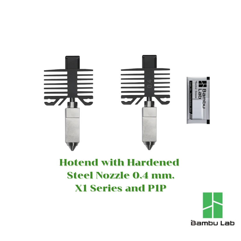 Bambu Lab Hotend with Hardened Steel Nozzle 0.4 0.6 0.8 mm. X1 Series ...